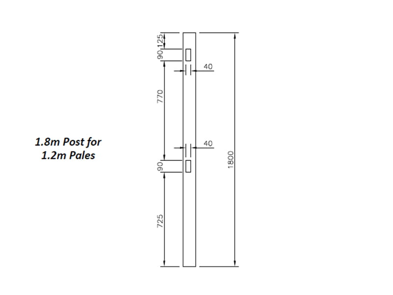 1.80m 100x100mm Round Palisade Corner Post | Jacksons Fencing