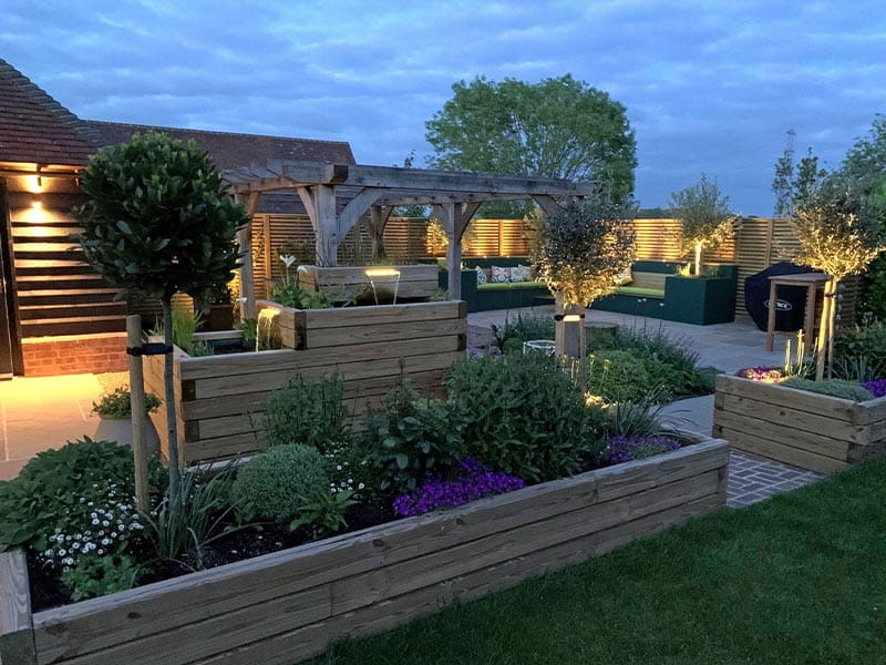 Landscape Timber Garden Beds Cut In Half Maintaining Landscape Beds ...