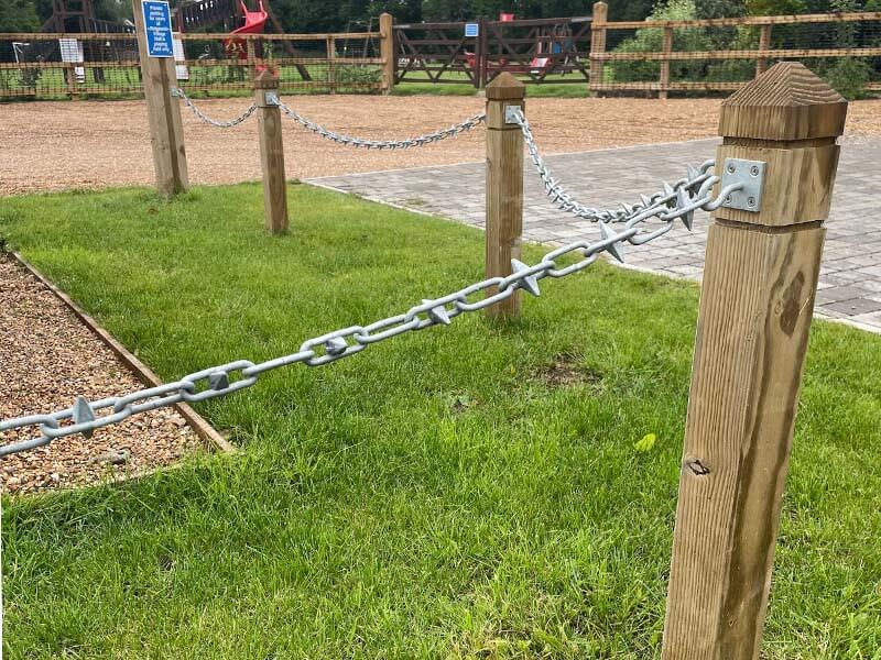 Post and chain barrier creates safer car park | Jacksons Fencing
