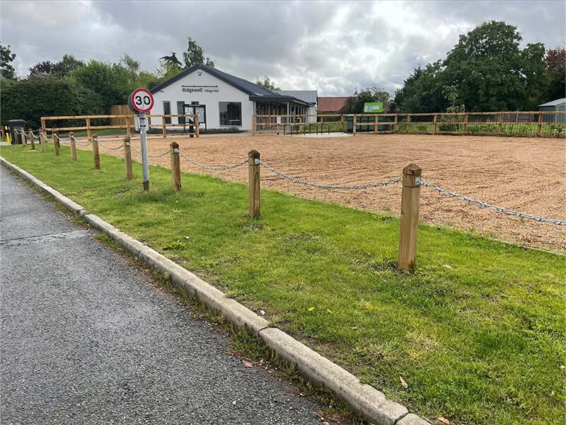Post and chain barrier creates safer car park | Jacksons Fencing