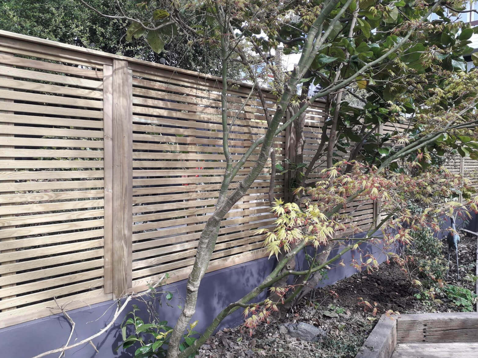 Contemporary Slatted Fence Panels Increase Sunlight In Garden ...